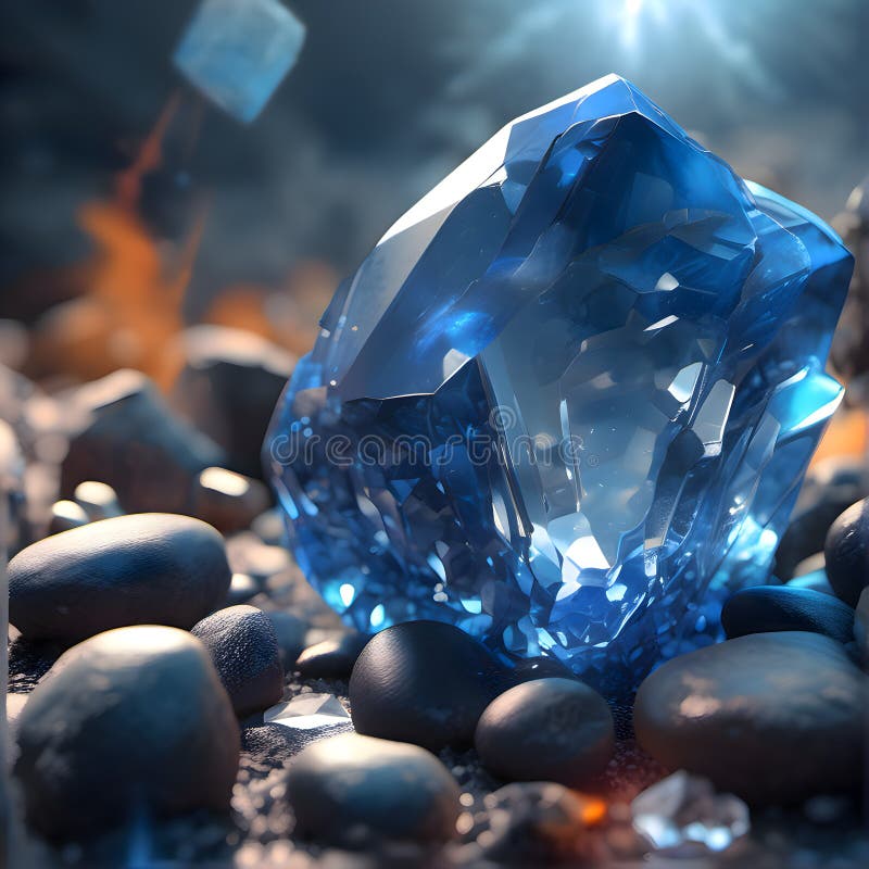 Single Blue Gem Lanscape stock illustration. Illustration of seashore ...