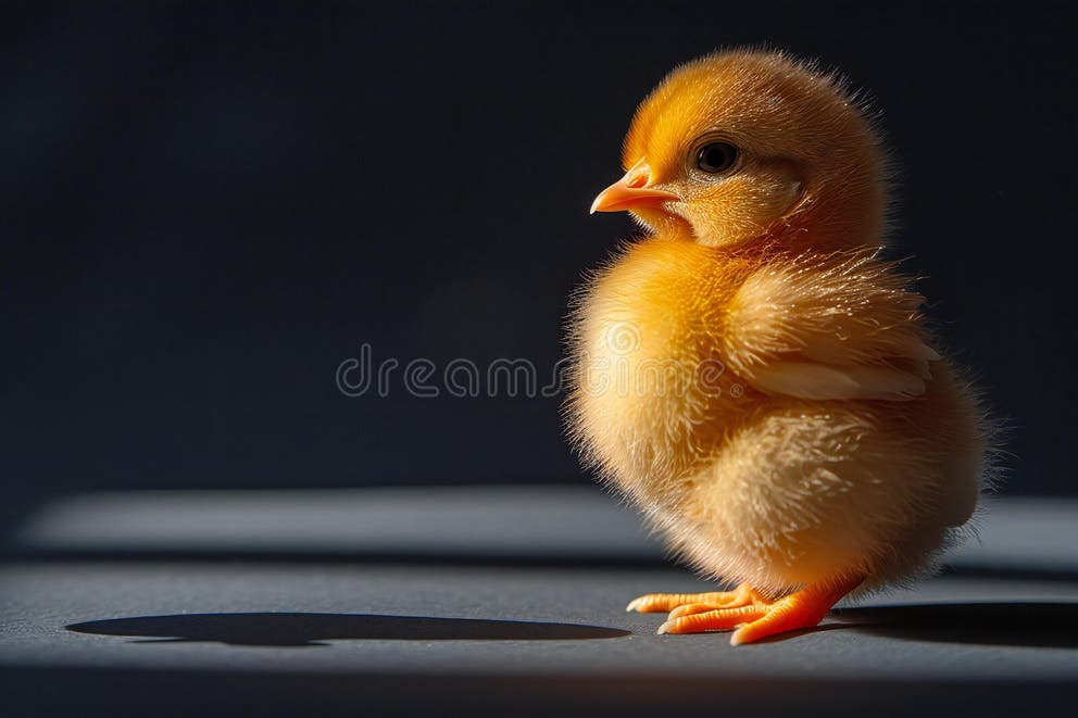 A Single Egg Casting the Shadow of an Easter Chick on a Dark Background ...