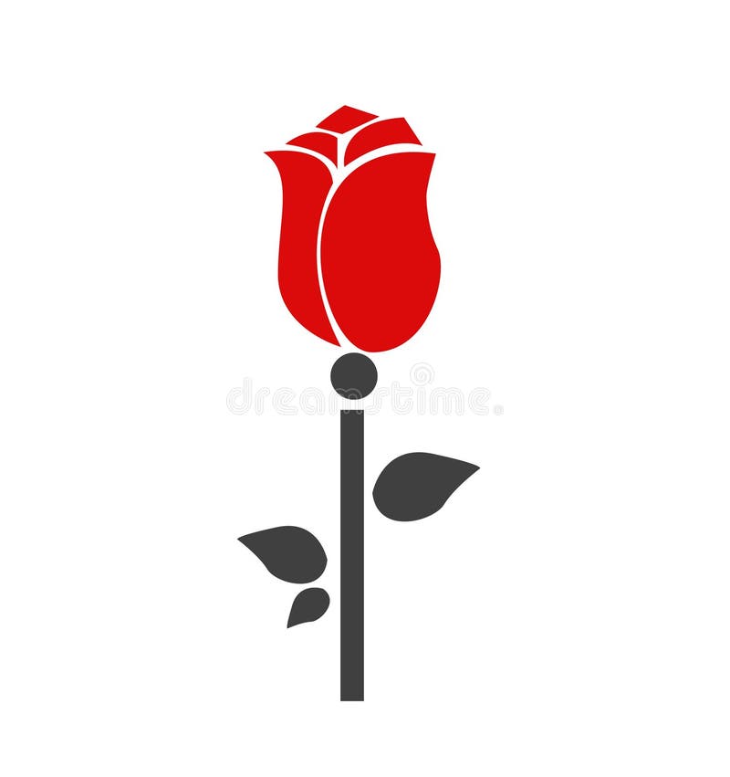 Illustration of Single Red Rose Stock Vector - Illustration of symbol ...