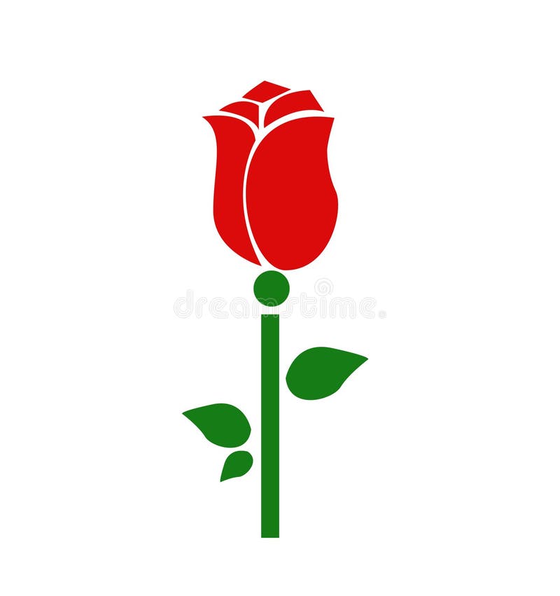 Illustration of Single Red Rose Stock Vector - Illustration of ...