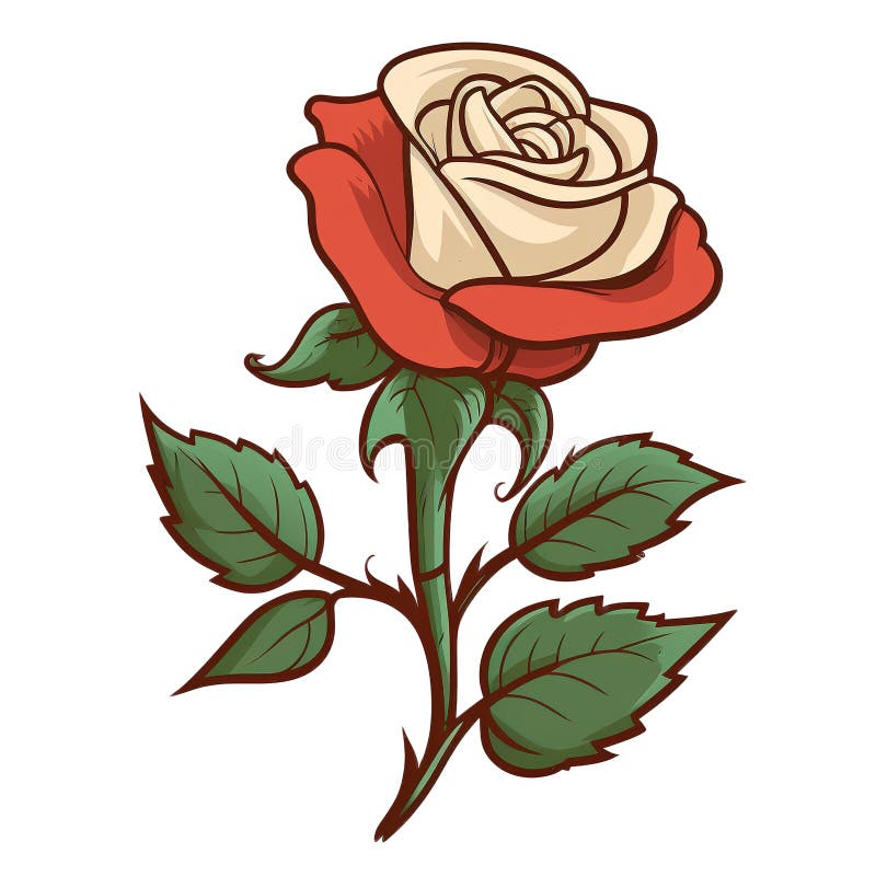 Cartoon Single Red Rose Stock Illustrations – 615 Cartoon Single Red ...