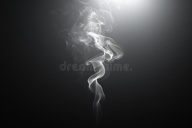 A Single, Simple Smoke Effect in White on an All-black Background is a ...