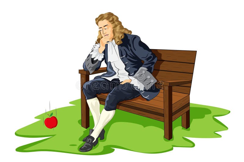 Illustration of Sir Isaac Newton Discovering the Theory of Gravitation ...