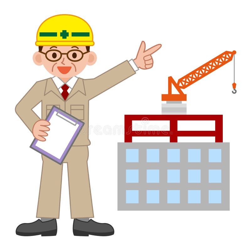 Construction Site Inspector Vector Illustration Stock Vector ...