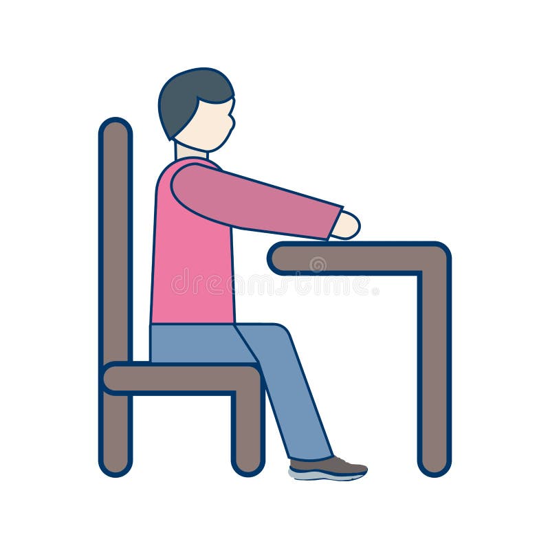 Illustration Sitting on Desk Icon for Personal and Commercial Use ...