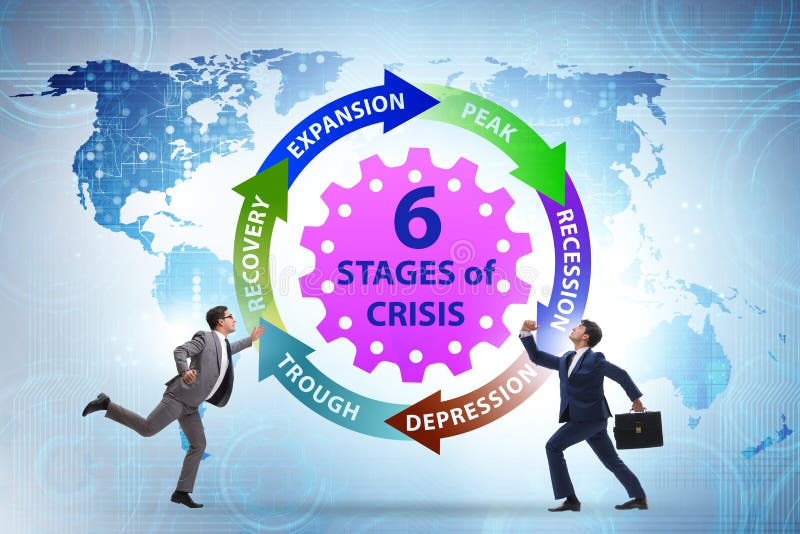 Illustration of Six Stages of Crisis Stock Image - Image of depression ...