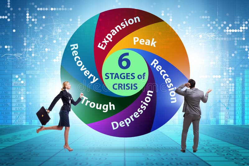 Illustration of Six Stages of Crisis Stock Image - Image of recession ...