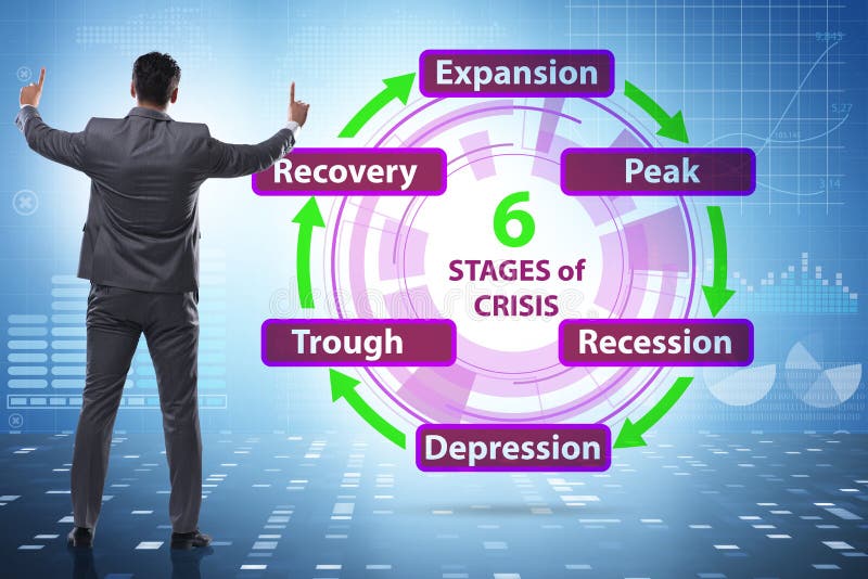 Illustration of Six Stages of Crisis Stock Image - Image of decline ...