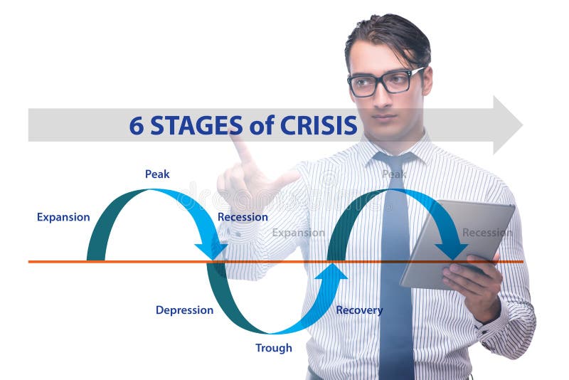 Illustration of Six Stages of Crisis Stock Photo - Image of recession ...