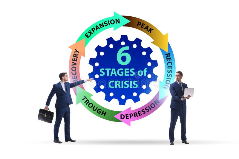 Illustration of Six Stages of Crisis Stock Photo - Image of recovery ...