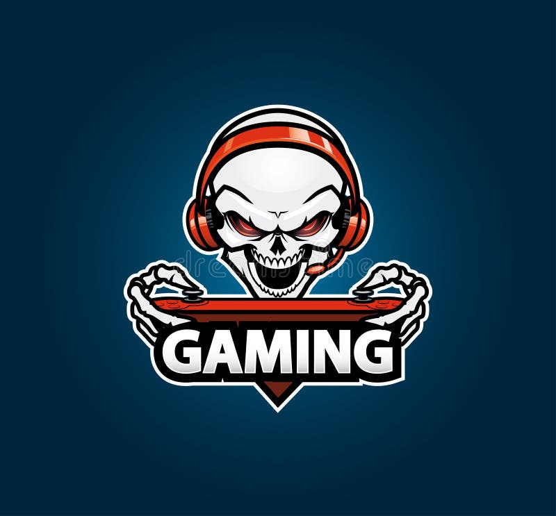 SKULL GAMING LOGO ILLUSTRATION Stock Vector - Illustration of face ...