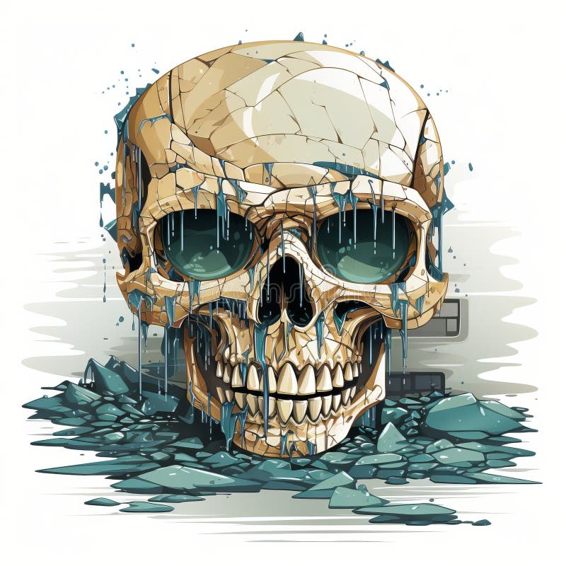An Illustration of a Skull with Ice on it Stock Illustration ...