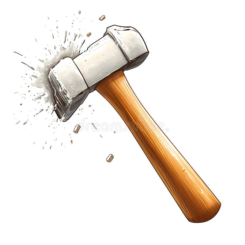 Illustration of a Sledgehammer Hitting Something with Splinters Flying ...
