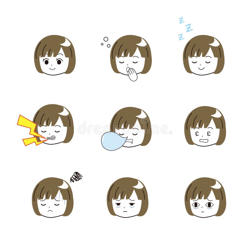 Sleep expressions boy stock vector. Illustration of child - 167435541