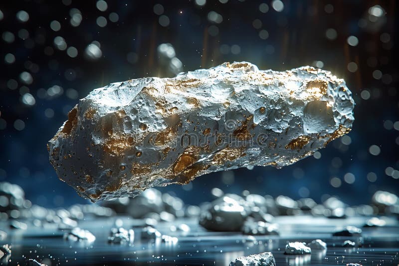 A Small Asteroid Floating in Space, with Realistic Textures and ...