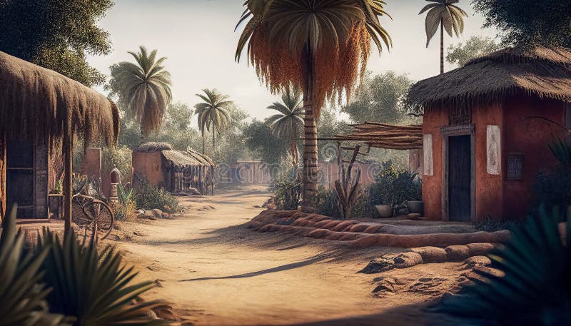 Beautiful Village with Aurora and Star Trail Over Night Sky Created ...