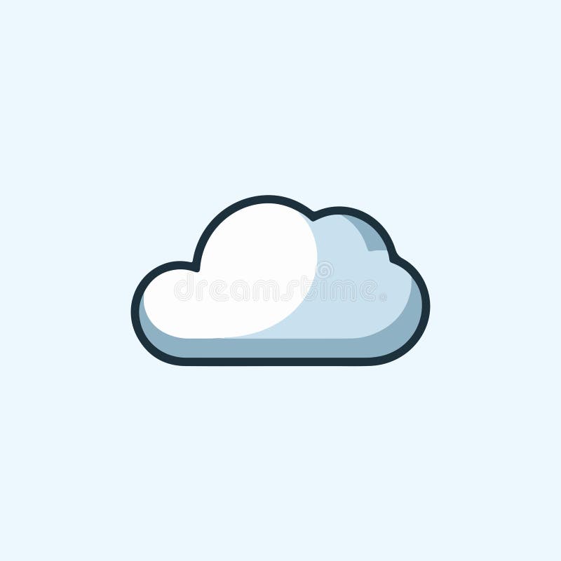 A Flat-Style Small Cloud on a Plain White Background Stock Vector ...