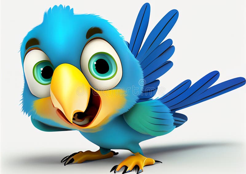 Spring Little Cute Blue Bird. Single Object. Stock Illustration ...