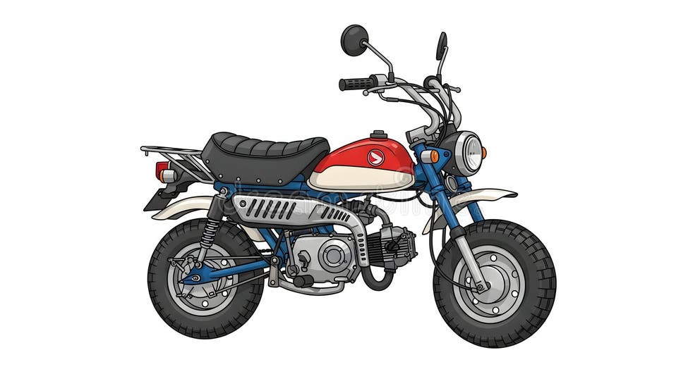 Illustration of a Small Motorcycle with a Classic Design Stock ...