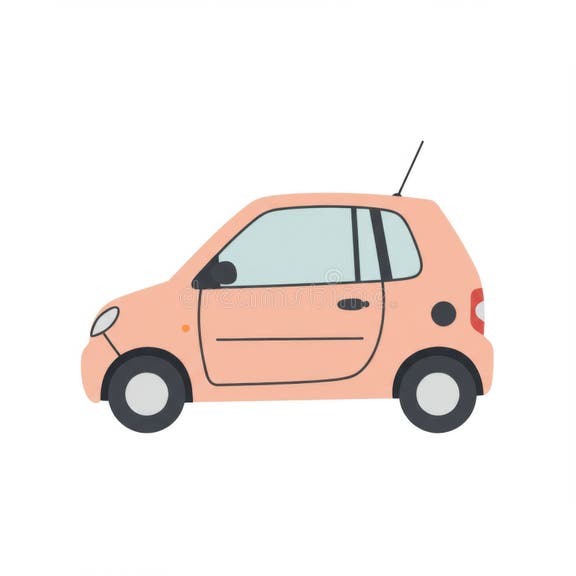 Illustration of a Small Pink Car Stock Illustration - Illustration of ...