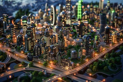 An Illustration of a Smart Grid City with Optimized Energy Distribution ...