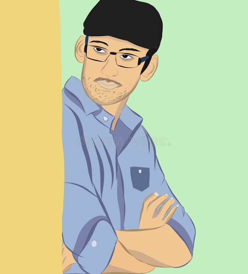 A smart young man in hat stock vector. Illustration of young - 180051195