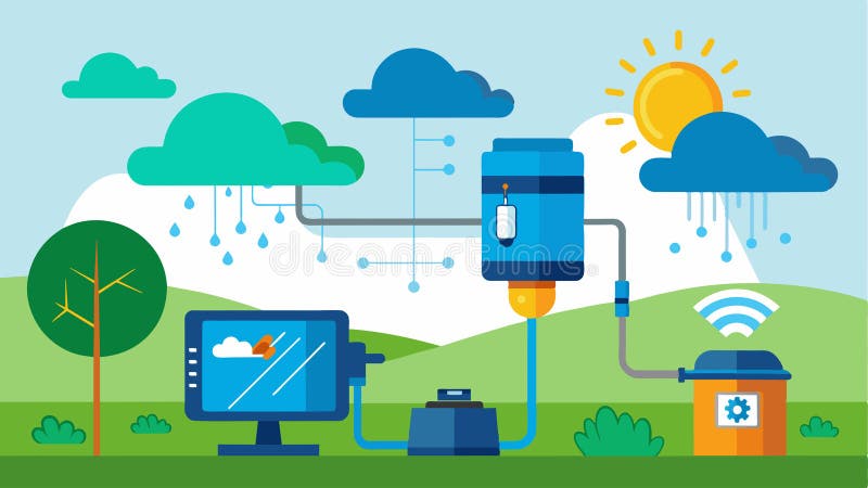 An Illustration of a Smart Irrigation Pump Connected To a Weather ...