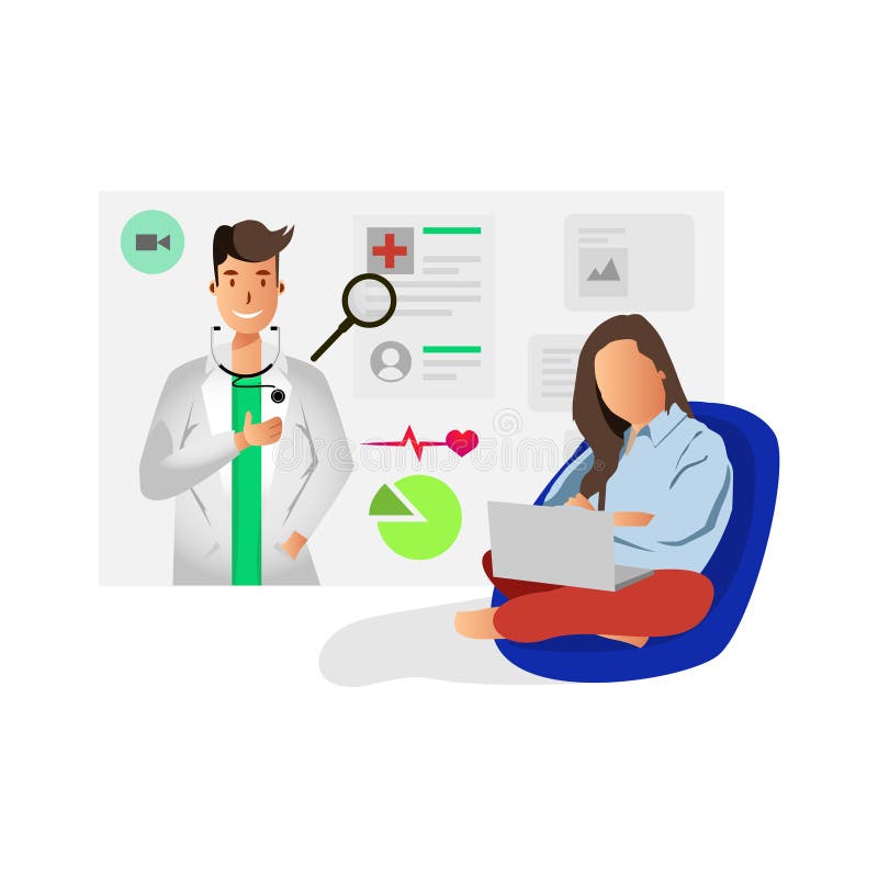 Illustration Smart Medical Consultation Design Concept Stock Vector ...
