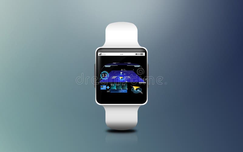 Illustration of Smart Watch with Gps Navigator Map Stock Illustration ...