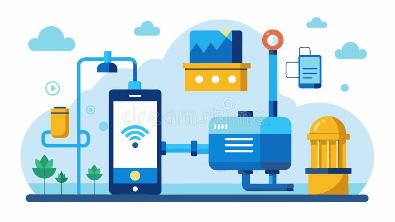 An Illustration of a Smart Water Pump that Can Be Turned on or Off ...