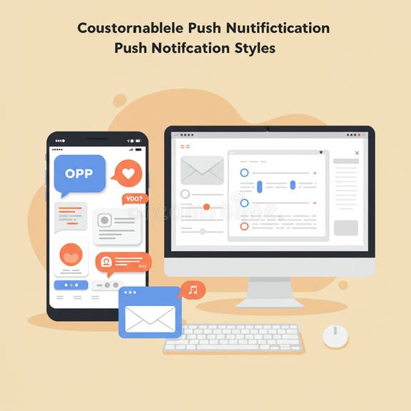 Customizable Push Notification Styles Stock Illustrations – 2 ...
