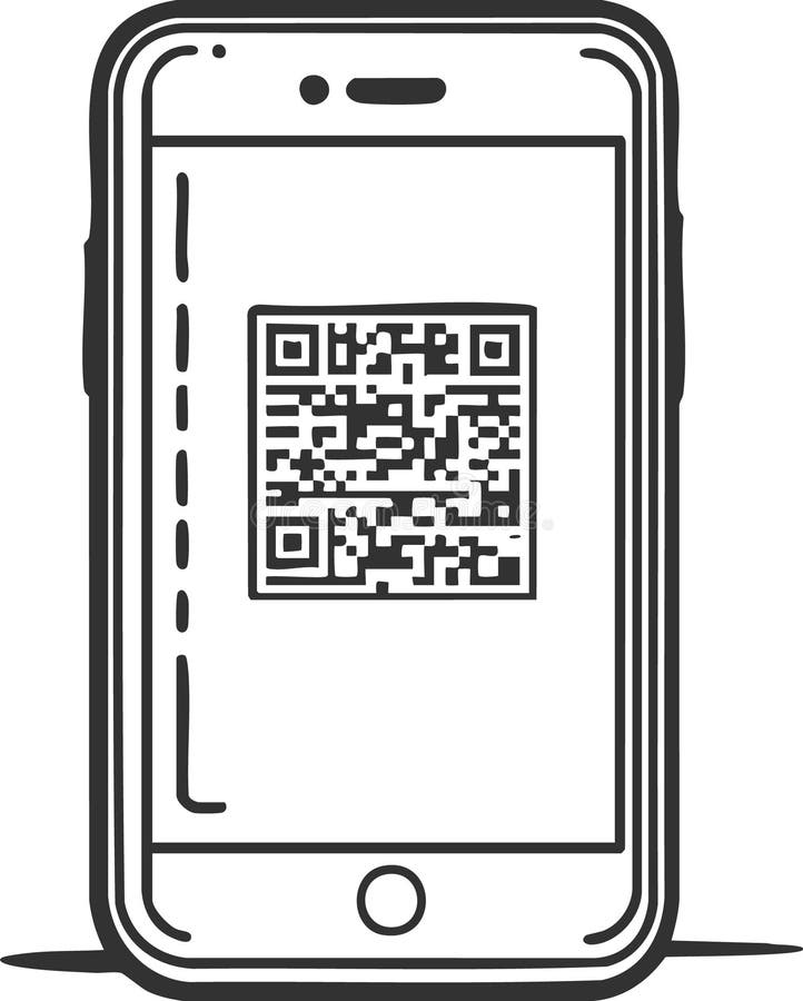 Illustration of a Smartphone Displaying a QR Code on Its Screen. Stock ...