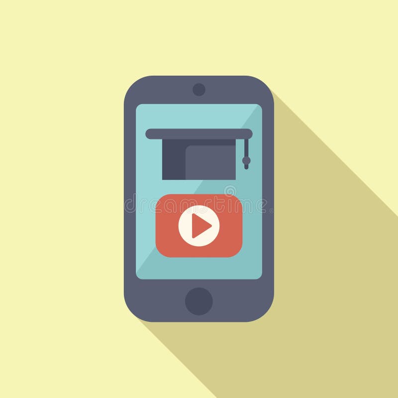 Mobile Learning Concept with Online Course Icon Stock Vector ...