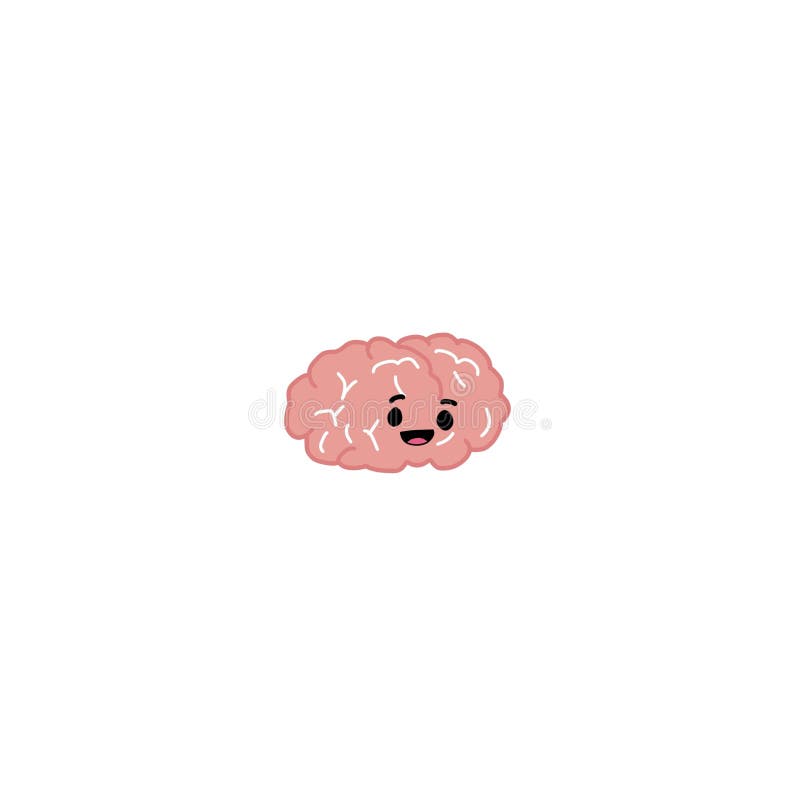 Human Brain Icon. Illustration of a Smiling Brain Gaining Knowledge ...