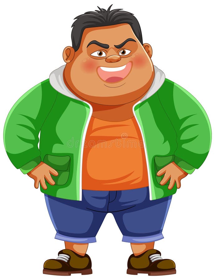 A Smiling, Bulky Cartoon Man Stock Vector - Illustration of cartoon ...