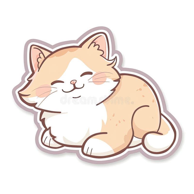 Illustration of a Smiling Cartoon Cat Stick Figure Generated with AI ...