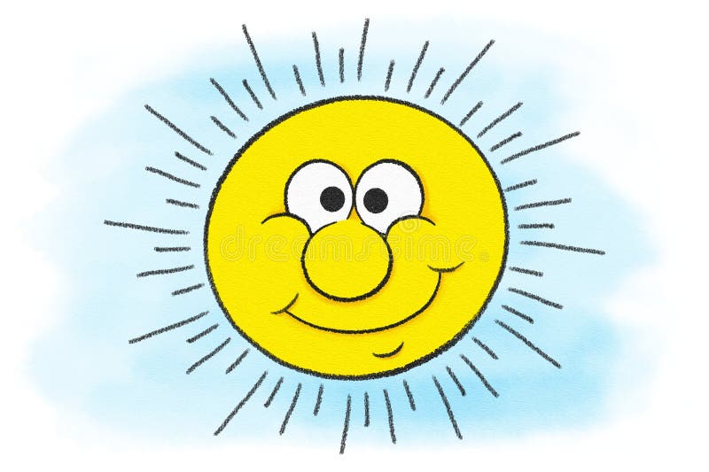 Illustration of a Smiling Cartoon Sun Stock Illustration - Illustration ...