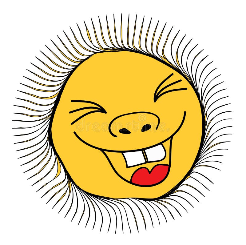 Smiling sun stock vector. Illustration of cartoon, sunrays - 1078333