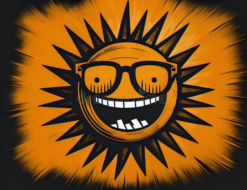 Crazy sun stock illustration. Illustration of circle - 293538152