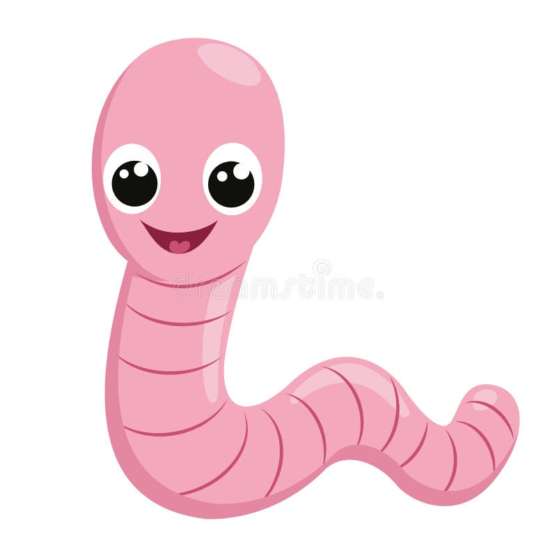 Smiling Worm Cartoon Isolated Stock Vector - Illustration of nice ...