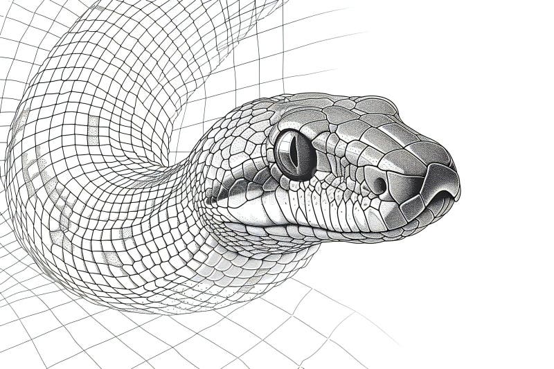 Illustration of a Snake in the Form of a Grid Stock Illustration ...