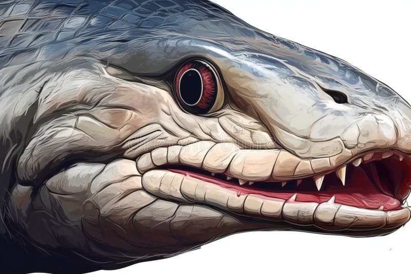 Illustration of a Snake Head Isolated on a White Background Stock Image ...