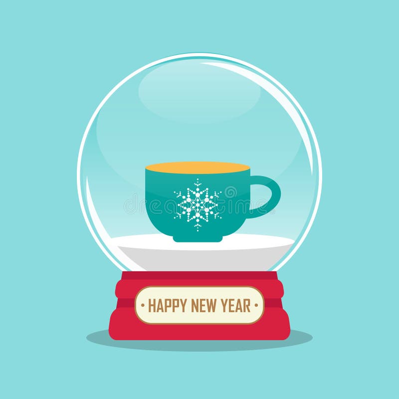 Illustration of Snow Globe with Cup Inside Stock Illustration ...