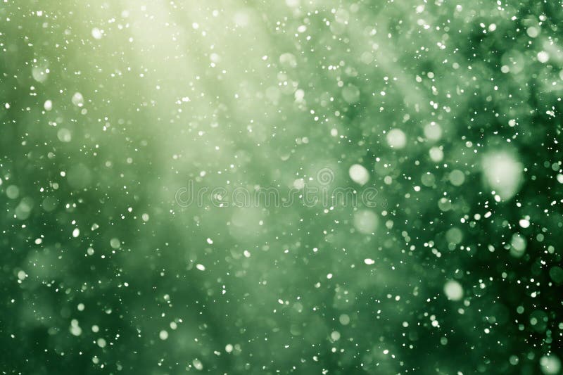 Snowfall on a Green Background, Snowfall on a Green Background Stock ...