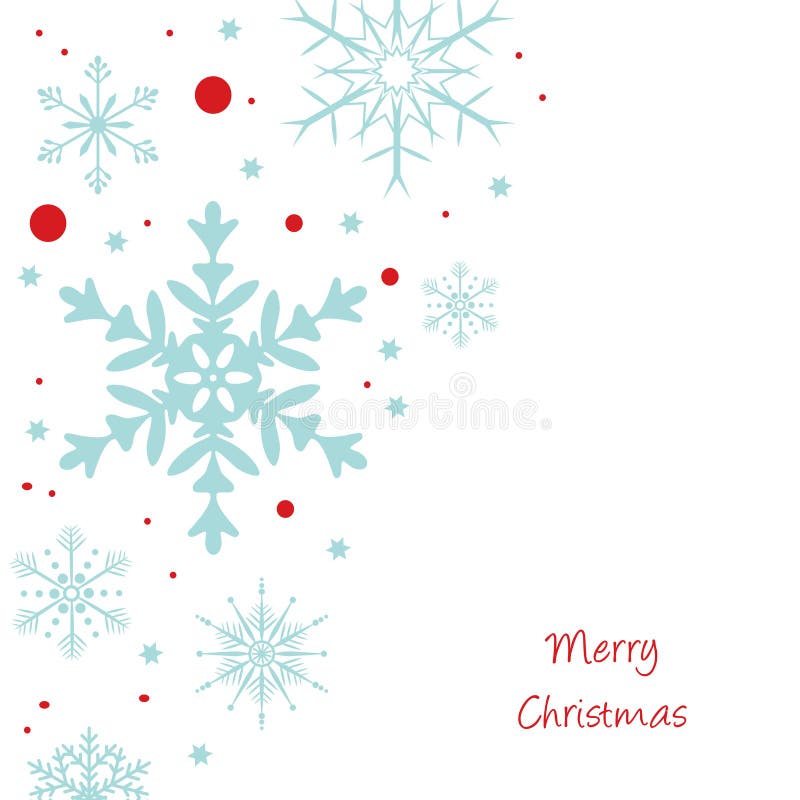 Snowflakes Merry Christmas Card Stock Vector - Illustration of frosty ...