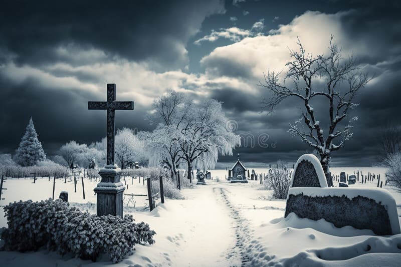 Snowy Cemetery Stock Illustrations – 15 Snowy Cemetery Stock ...