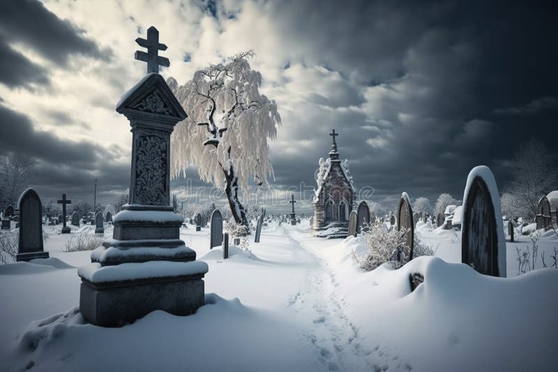 Snowy Cemetery Stock Illustrations – 15 Snowy Cemetery Stock ...