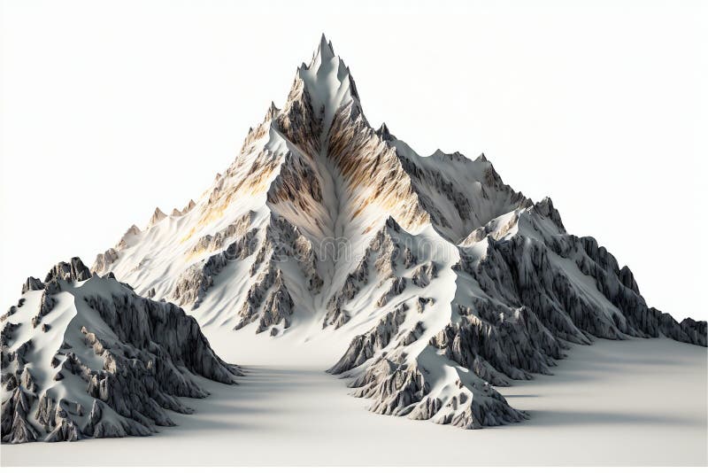 Snowy Mountains, Digital Illustration Painting Artwork, 3d Rendering ...