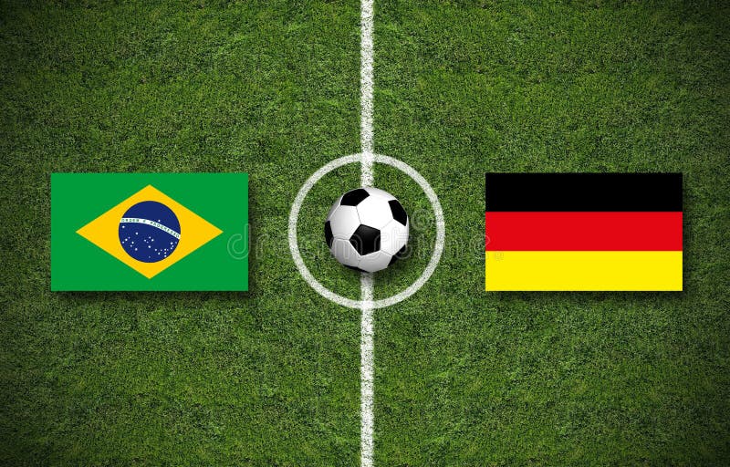 Illustration of a Soccer Game between Brazil and Germany Stock ...