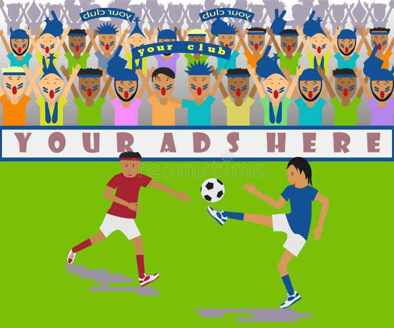 Illustration of a Soccer Match Stock Vector - Illustration of rooter ...